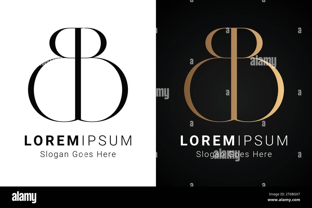 Luxury Initial BB Monogram Text Letter Logo Design Stock Vector Image ...