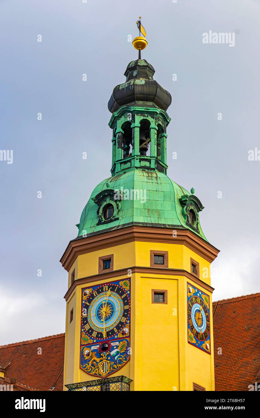 Tower of Old Town Hall building (German: Altes Rathaus) on Markt square ...