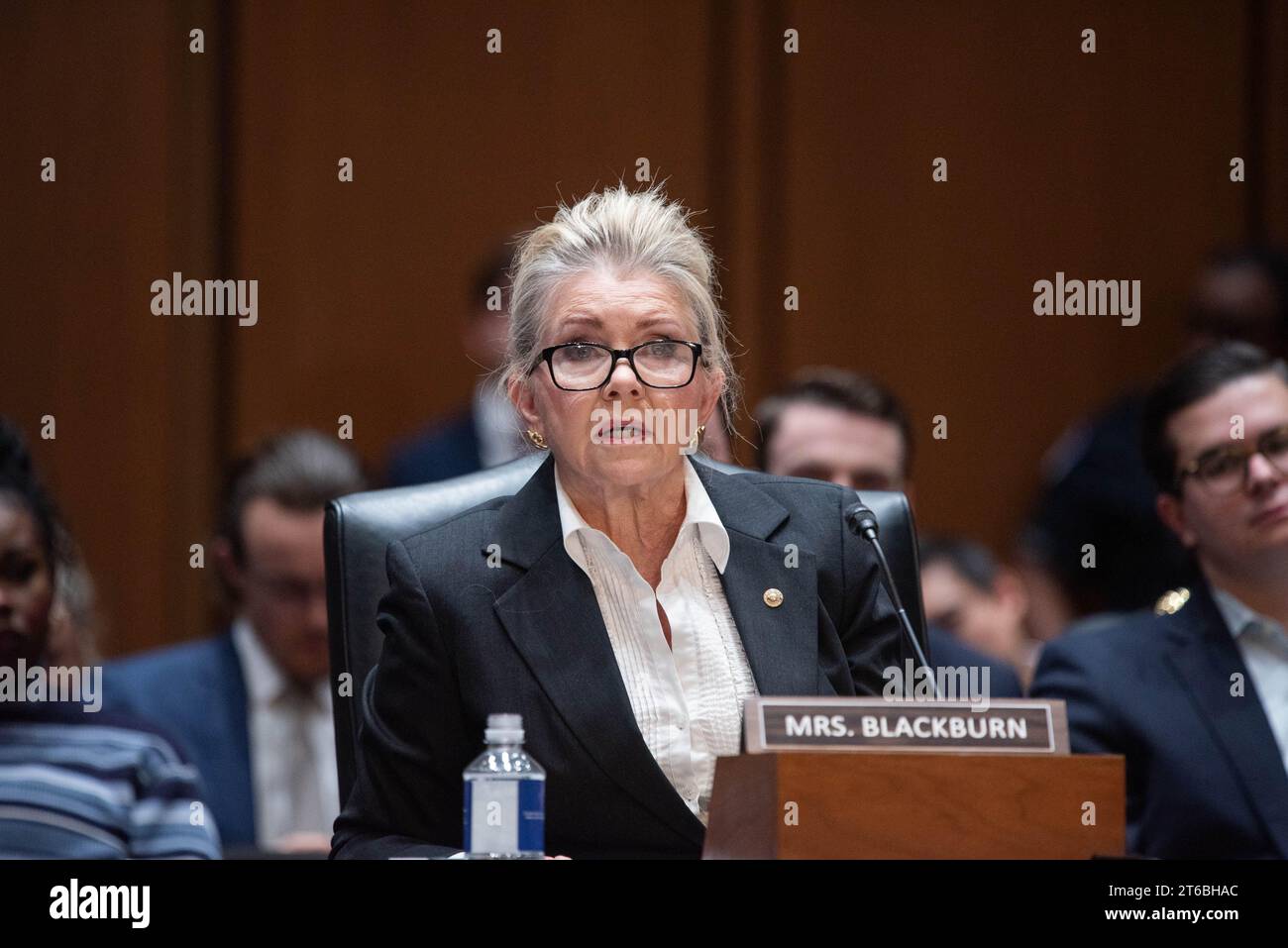 United States Senator Marsha Blackburn (Republican of Tennessee) at a ...