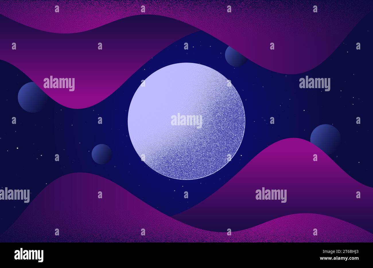 Abstract moon night dotwork background. Full moon with dotted effect ...