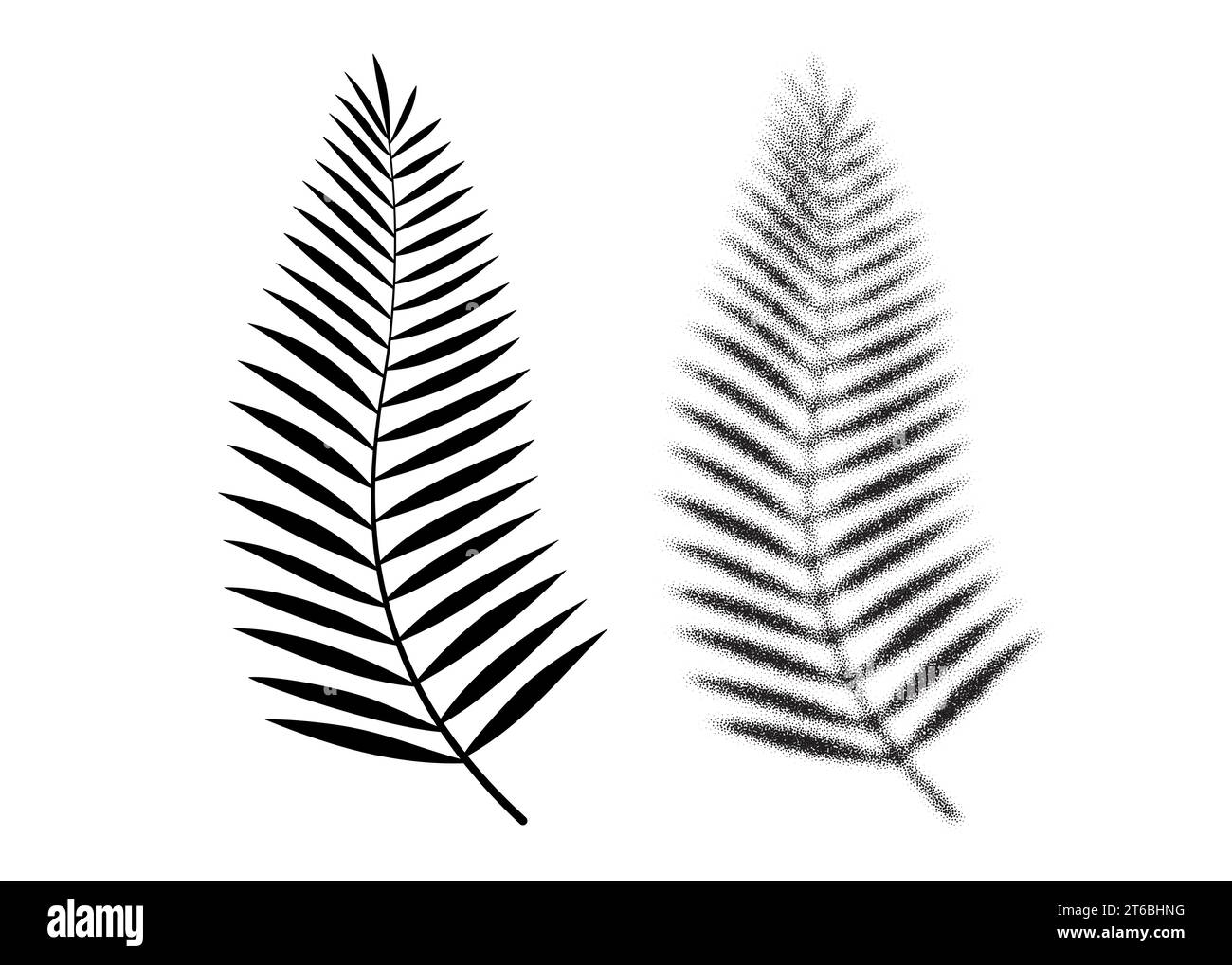 Palm Leaf Vector Icon Tropical Dotwork Leaf Vector Stock Vector Image