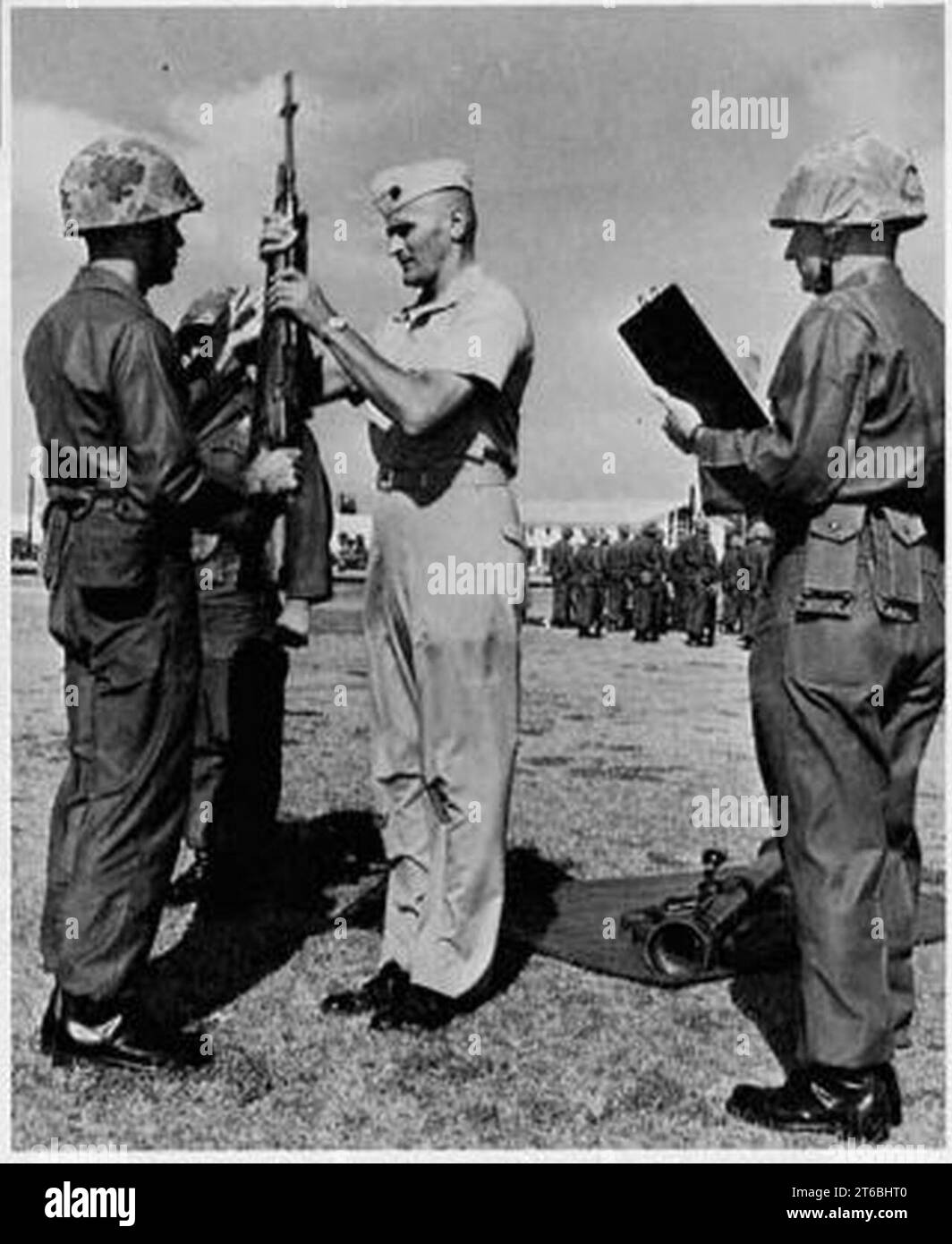 USMC inspection at Camp Lejeune for MCB 7 in 1965 Stock Photo - Alamy