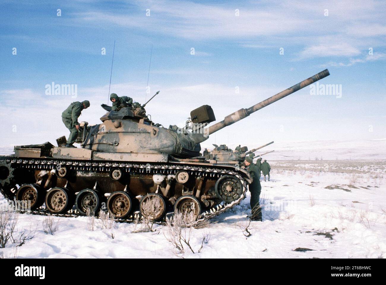 USMC M60A1 tanks conduct cold weather training in 1982 Stock Photo - Alamy