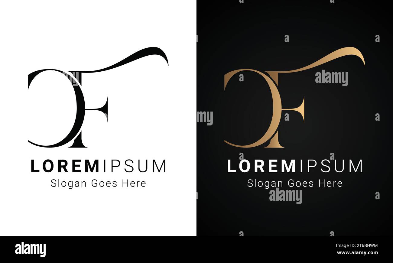 Luxury Initial FC or CF Monogram Text Letter Logo Design Stock Vector ...