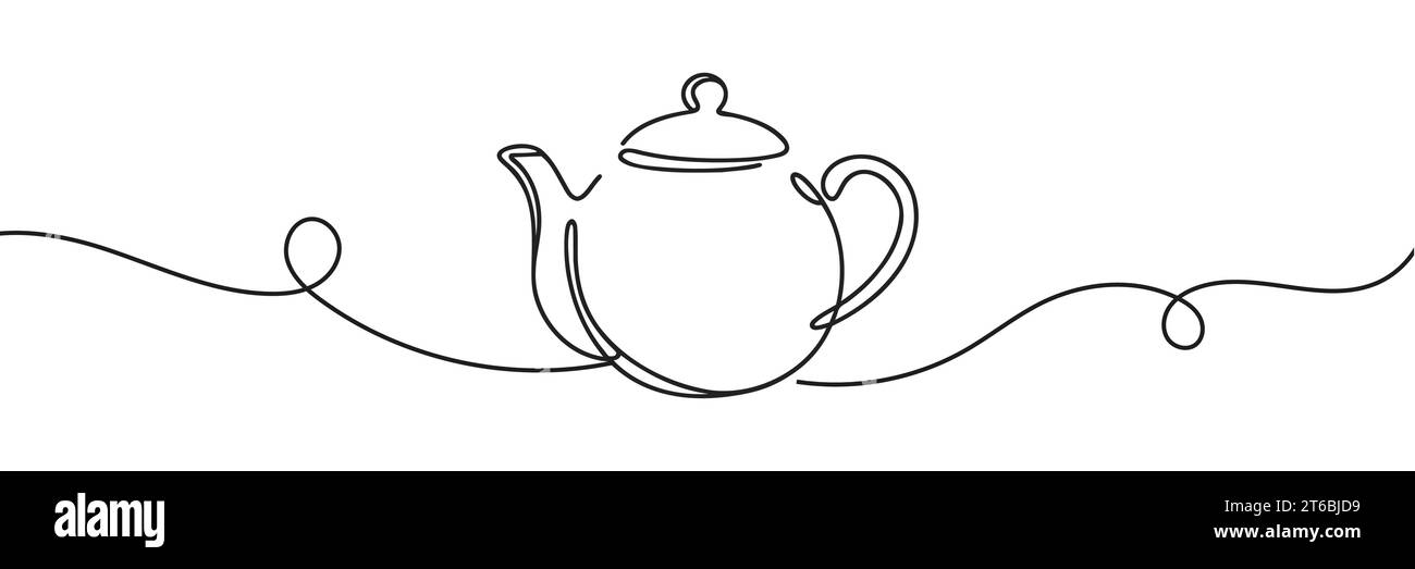 Continuous one line drawing of teapot Cut Out Stock Images & Pictures ...