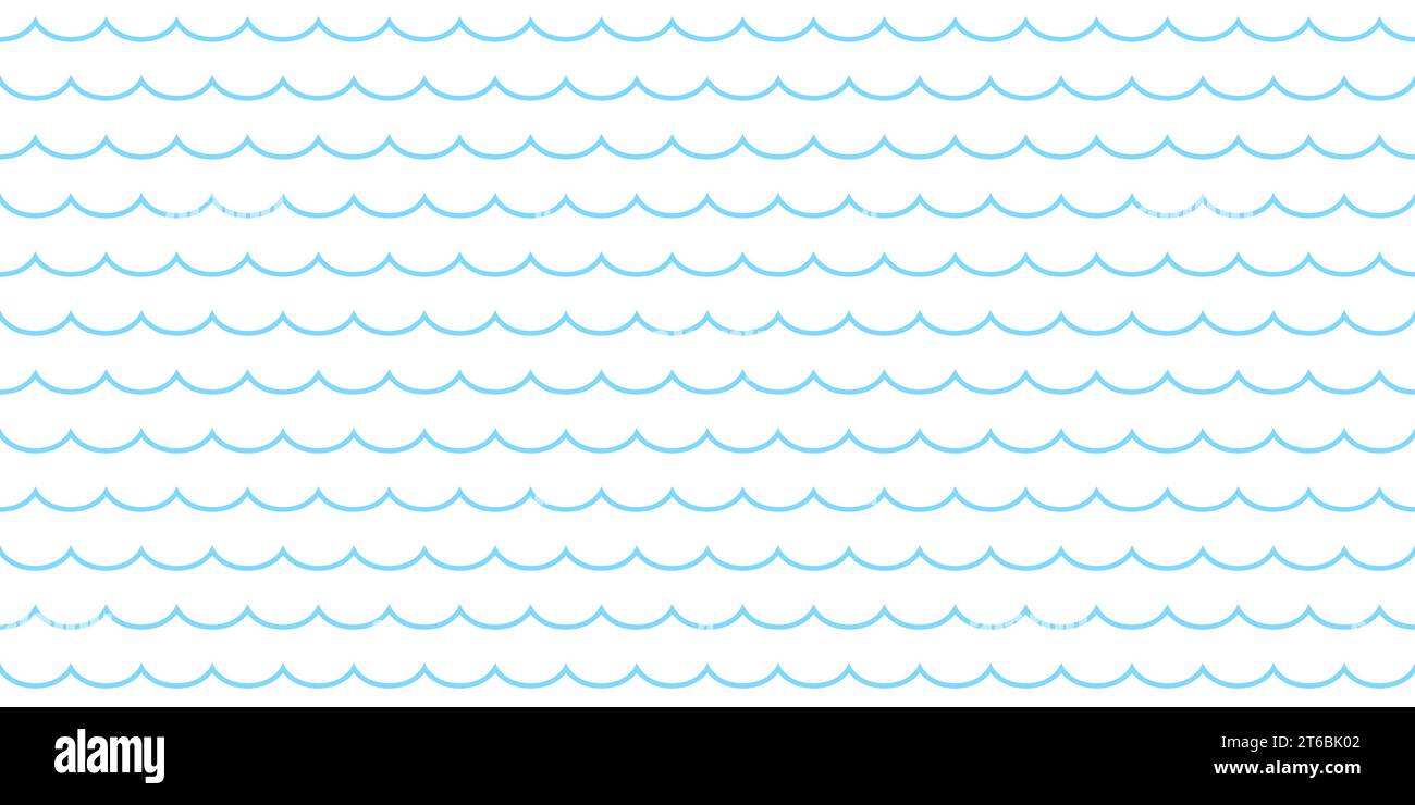 Water wave pattern. Ocean waves seamless vector background. Sea waves ...