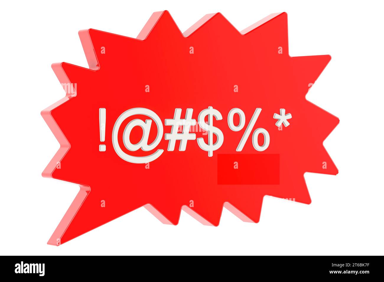 Speech bubble with censored swearing words, 3D rendering isolated on ...