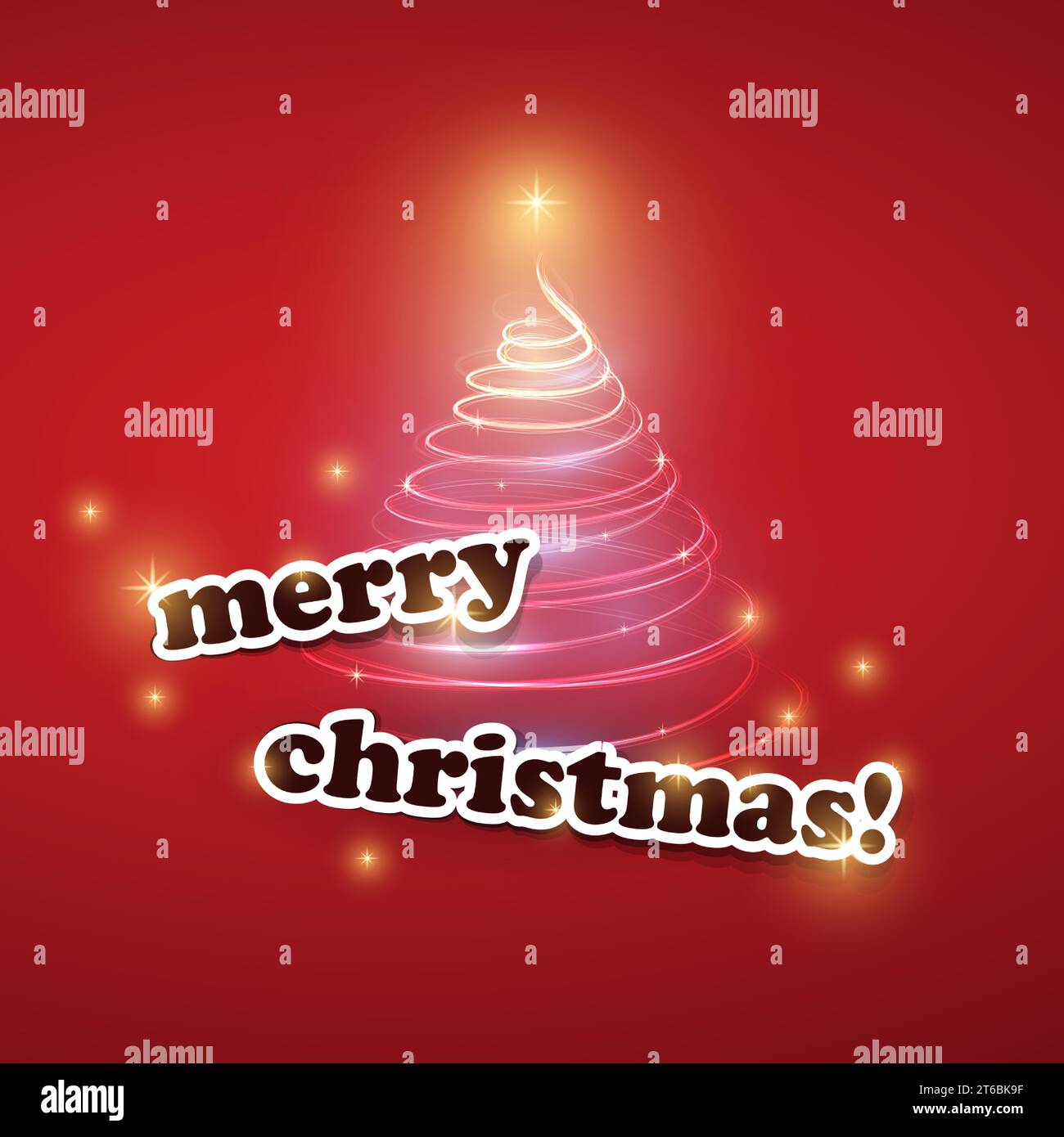 Merry Christmas, Happy Holidays Card - Red Christmas Tree Shape Made ...