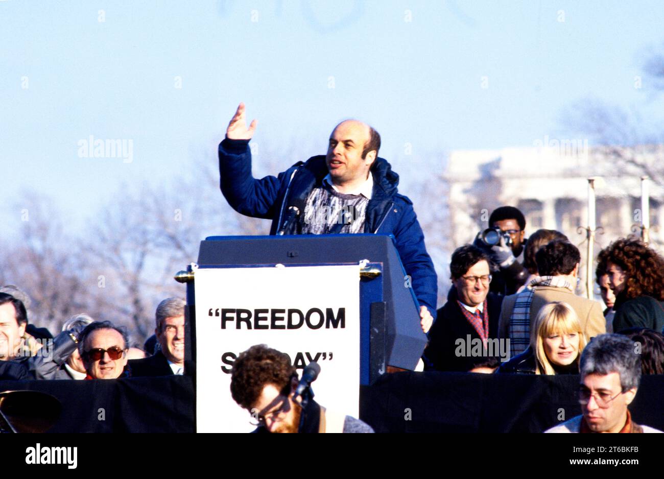 Natan Shcharansky speaks at the "Campaign to the Summit", a march on ...