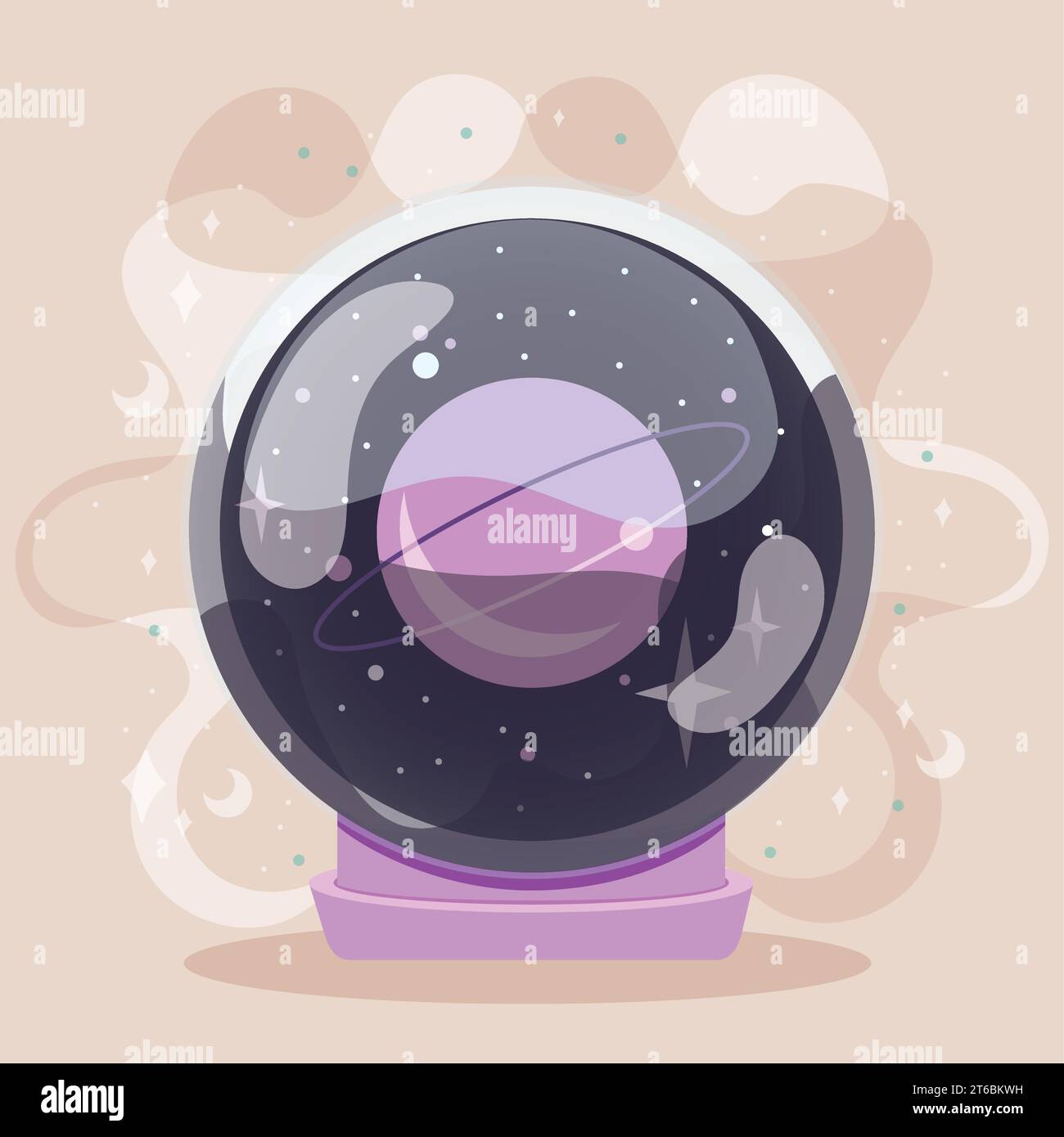 Isolated colored crystal ball with a planet symbol Vector Stock Vector ...