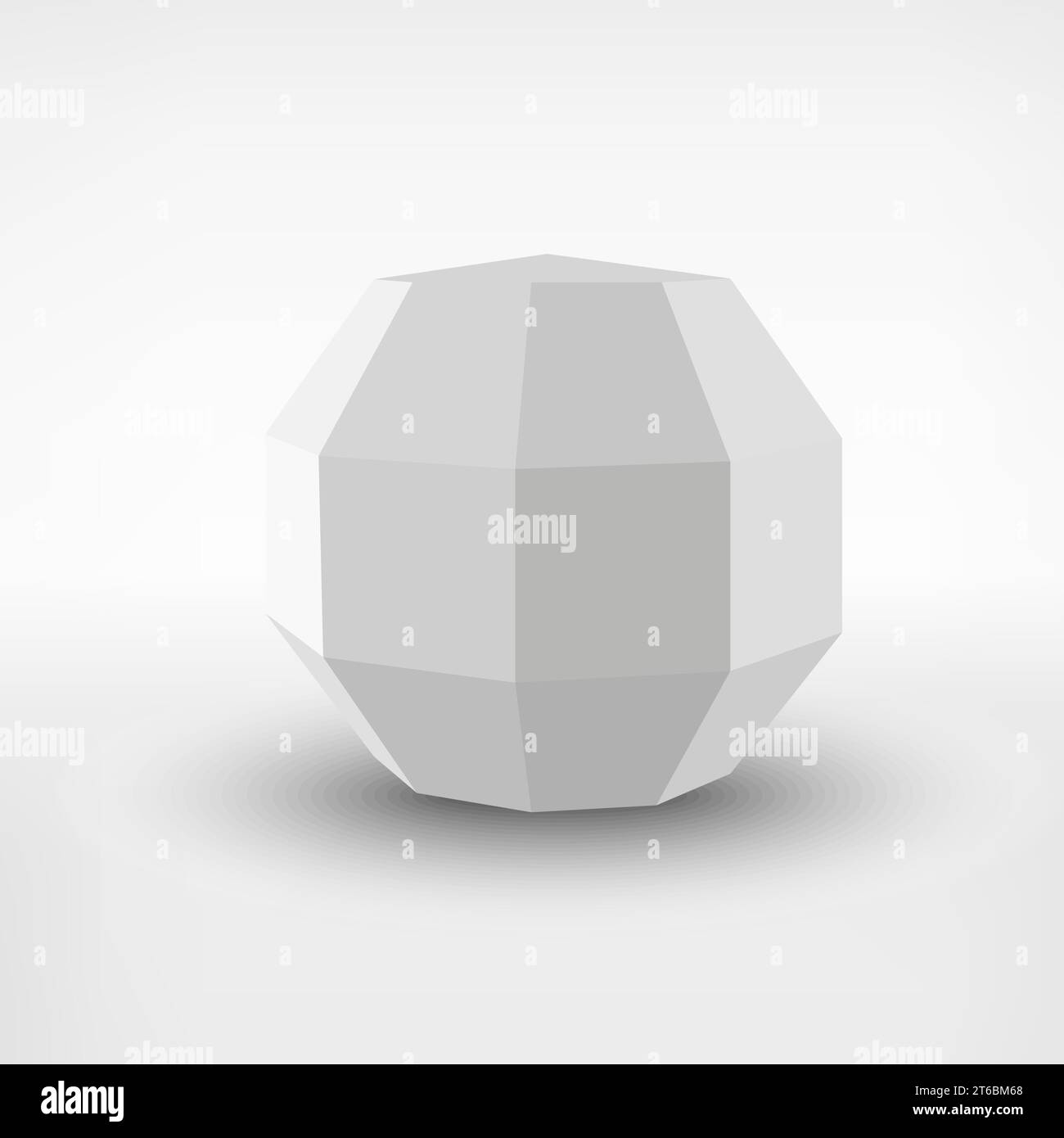 Geometric sphere, white matte low poly object in realistic space Stock ...