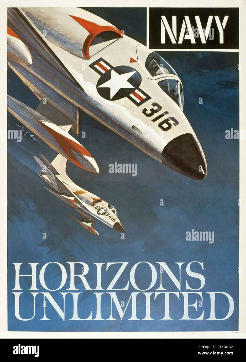 US-Navy-Recruiting-Poster Horizons Lou-Nolan c-1960s HNHC-Accession-81 ...