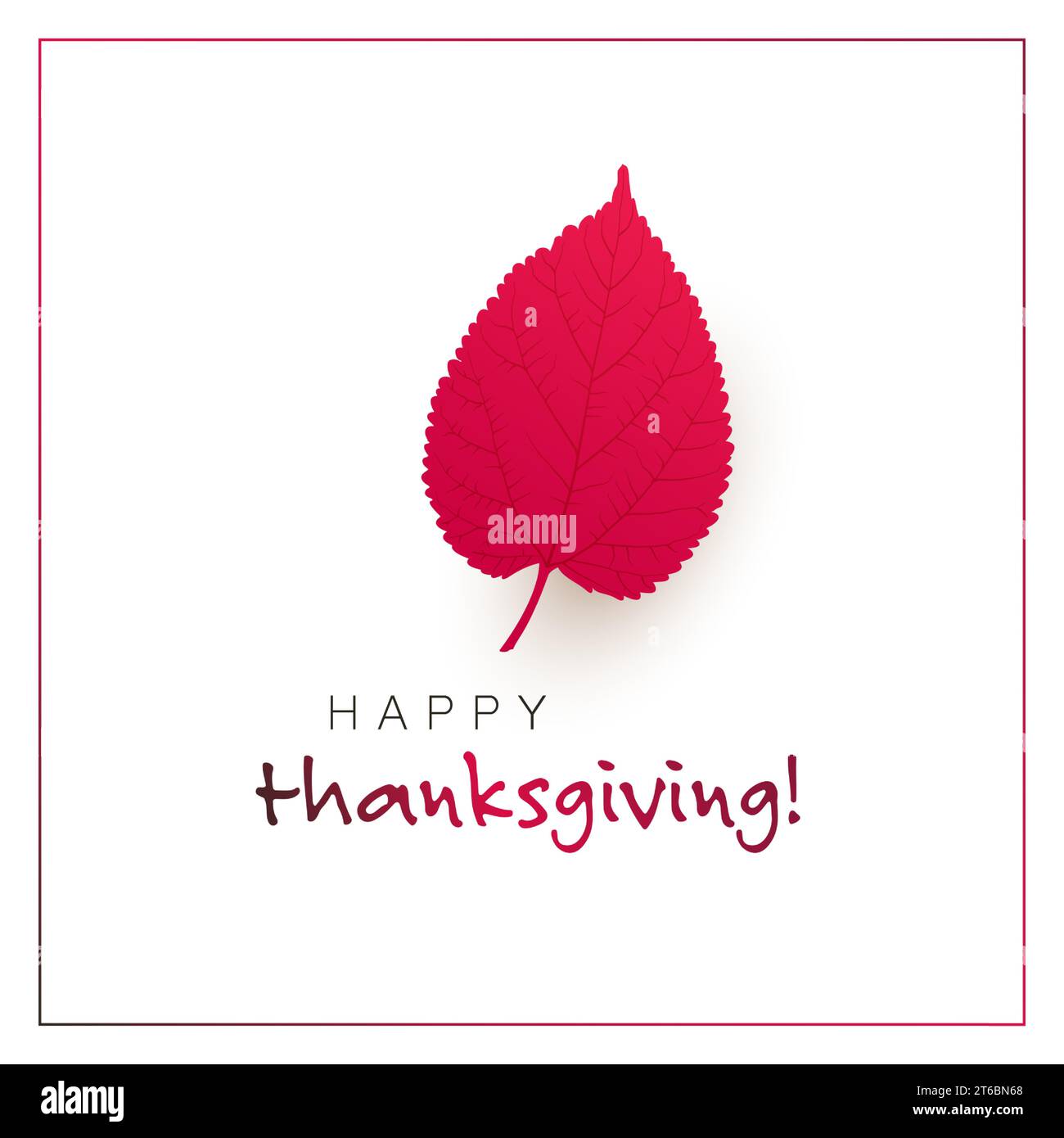 Happy Thanksgiving Card Layout, Design Template with Fallen Autumn Leaf ...