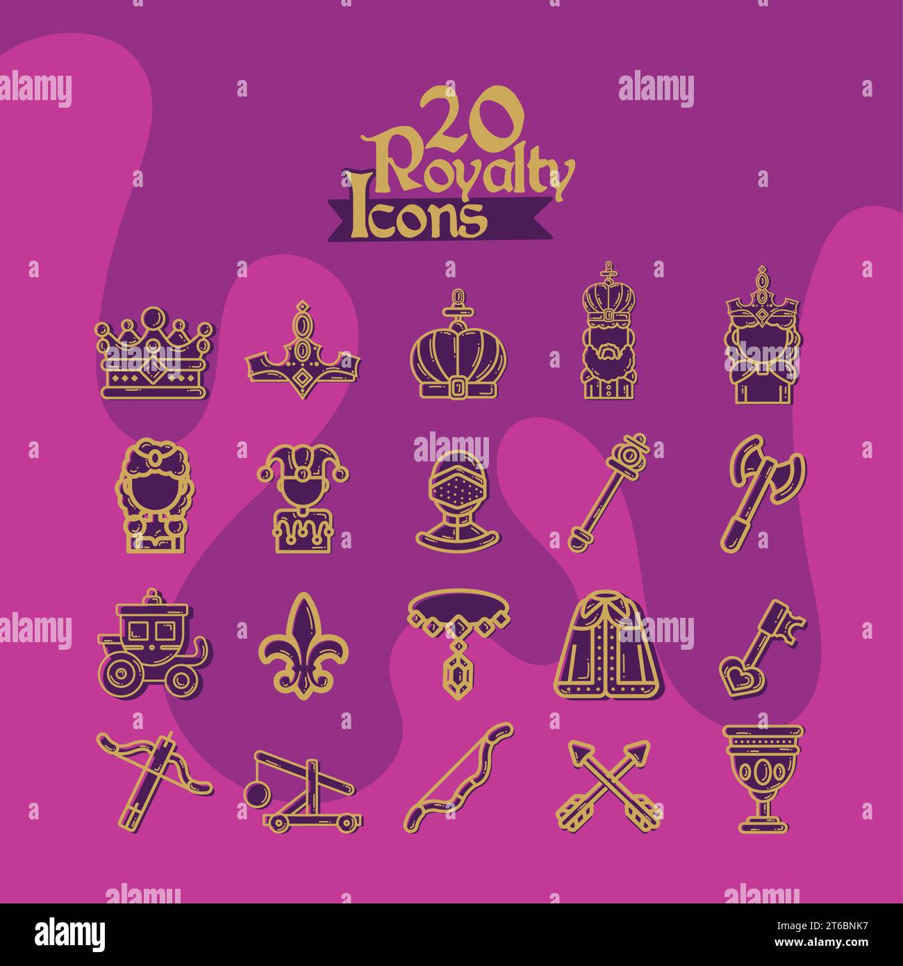 Set of royalty icons Medieval era Vector Stock Vector Image & Art - Alamy