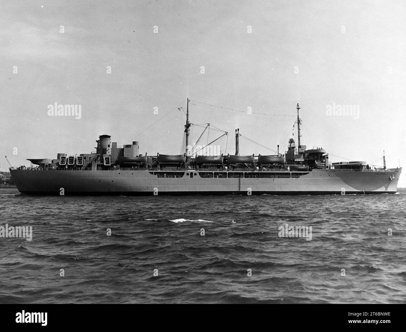 USNS General A.W. Greely (T-AP-141) underway, circa in the early 1950s ...