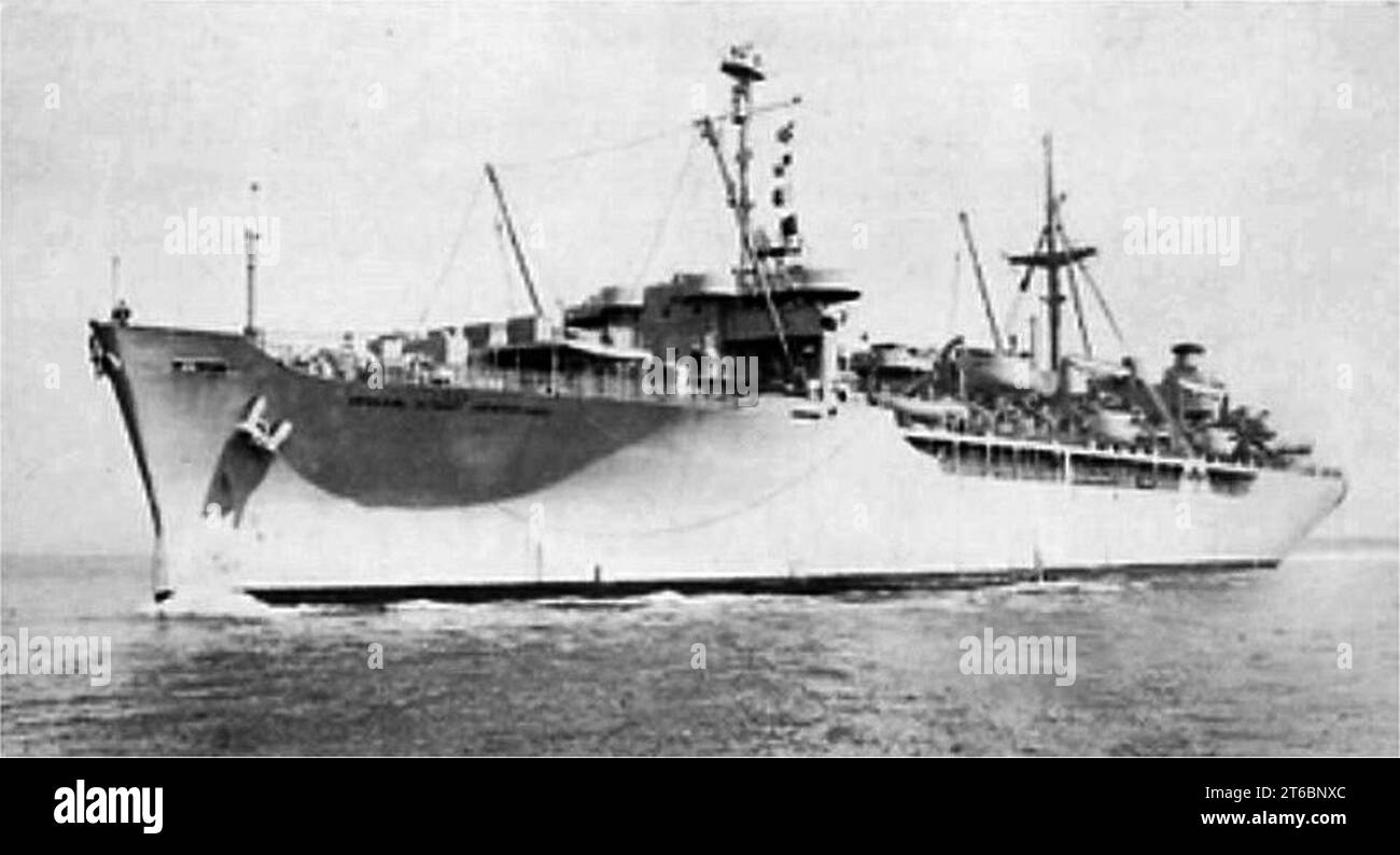 USNS General Stuart Heintzelman (T-AP-159) underway, in the 1950s Stock ...