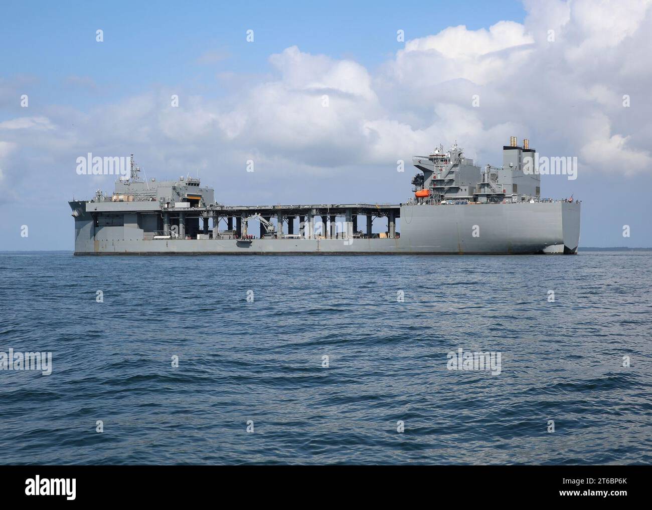 USNS Hershel Woody Williams (T-ESB-4) at anchor in the Chesapeake Bay ...
