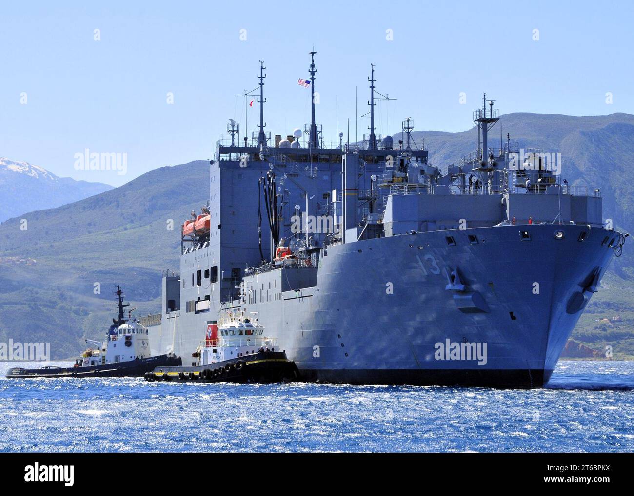 USNS Medgar Evers (T-AKE-13) at Souda Bay in 2013 Stock Photo - Alamy