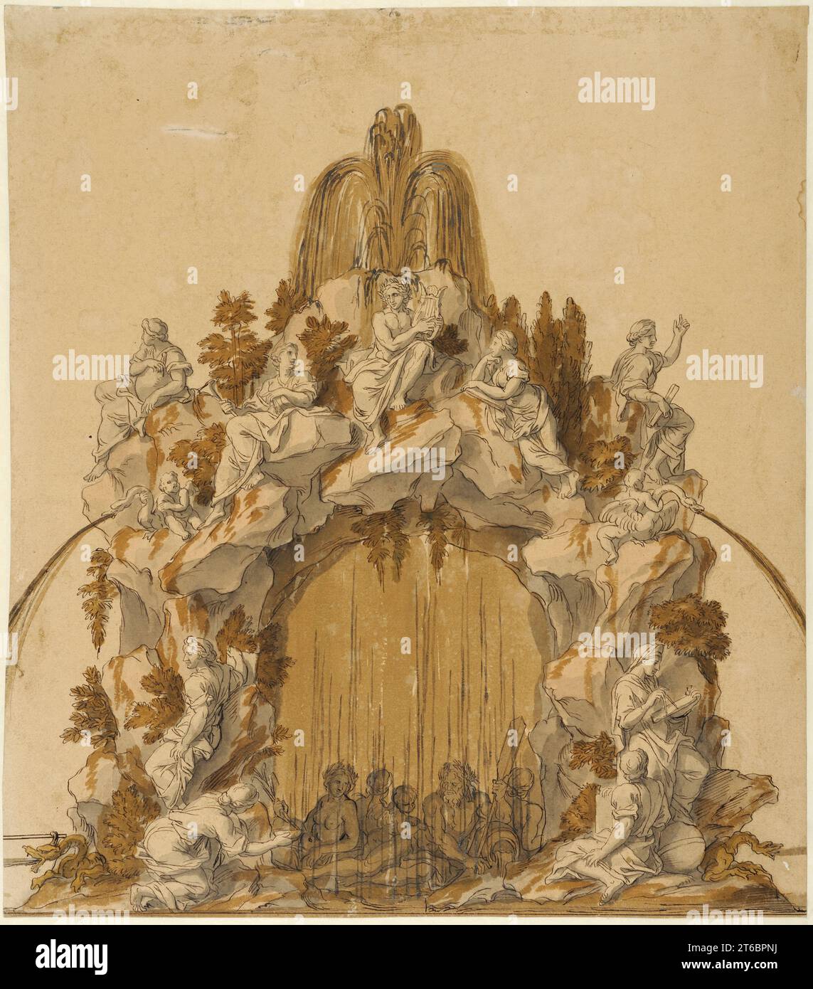 Design for the Fontaine des Arts et des Muses, Versailles Stock Photo ...