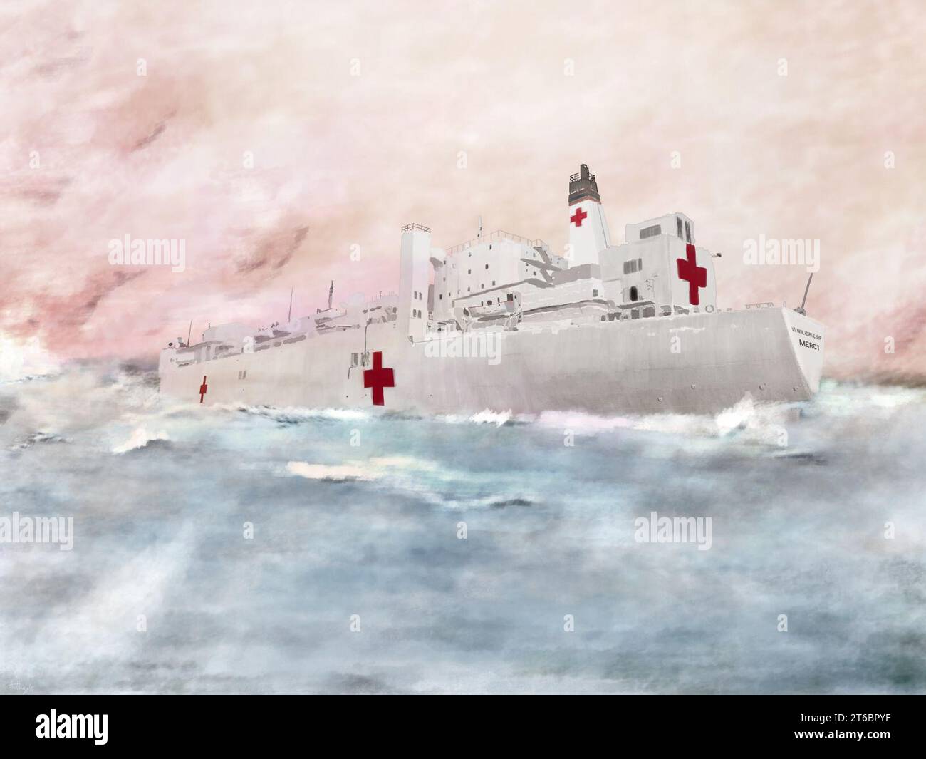 USNS Mercy illustration 150126 Stock Photo - Alamy