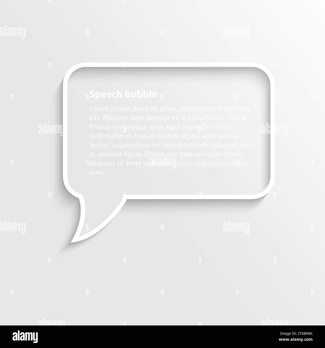 Square with round corners 3d realistic speech bubble frame with text on ...