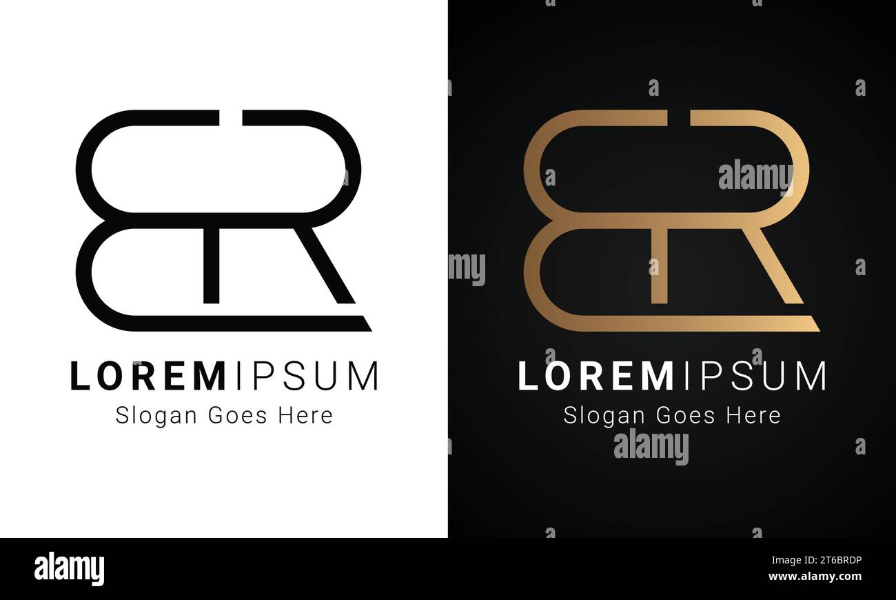 Luxury Initial BR or RB Monogram Text Letter Logo Design Stock Vector ...