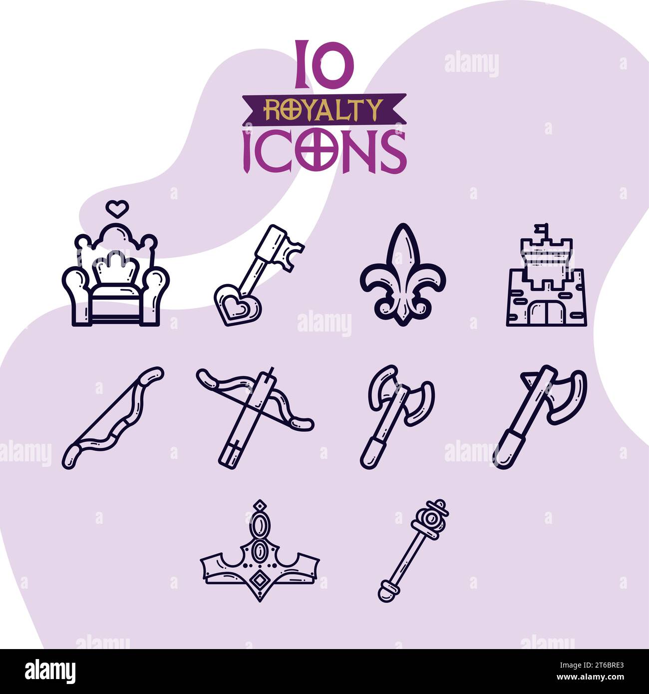 Set of royalty icons Medieval era Vector Stock Vector Image & Art - Alamy