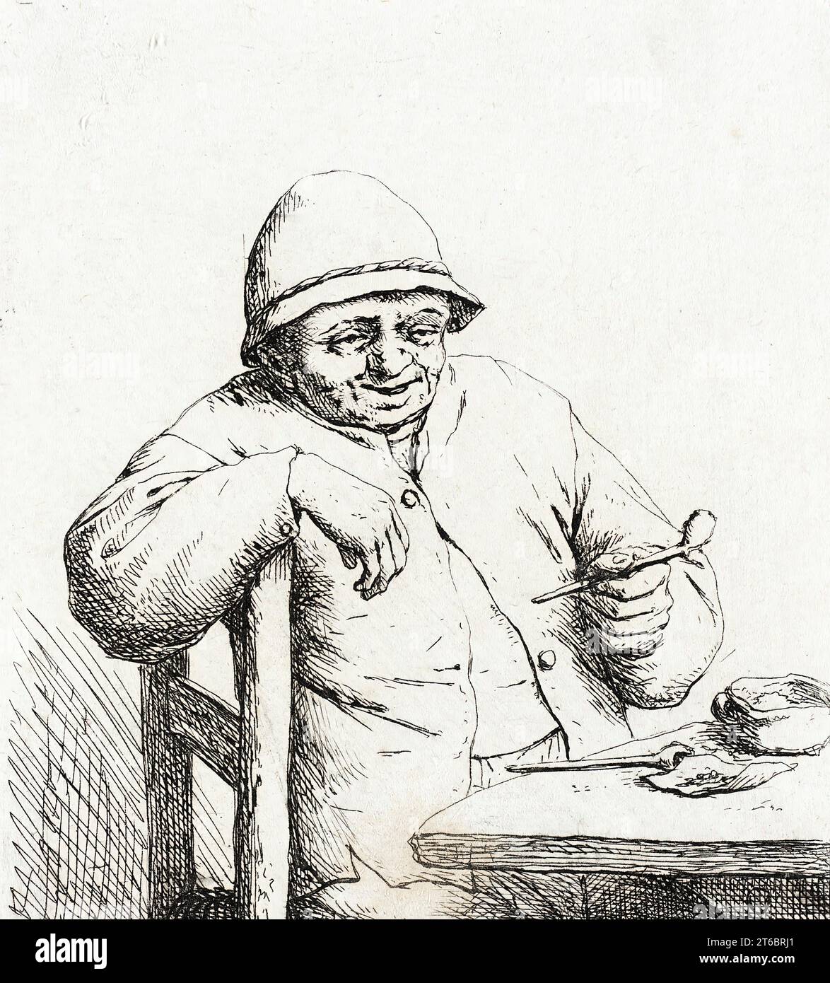 The Smoker Leaning on the Back of a Chair, c1672 Stock Photo - Alamy