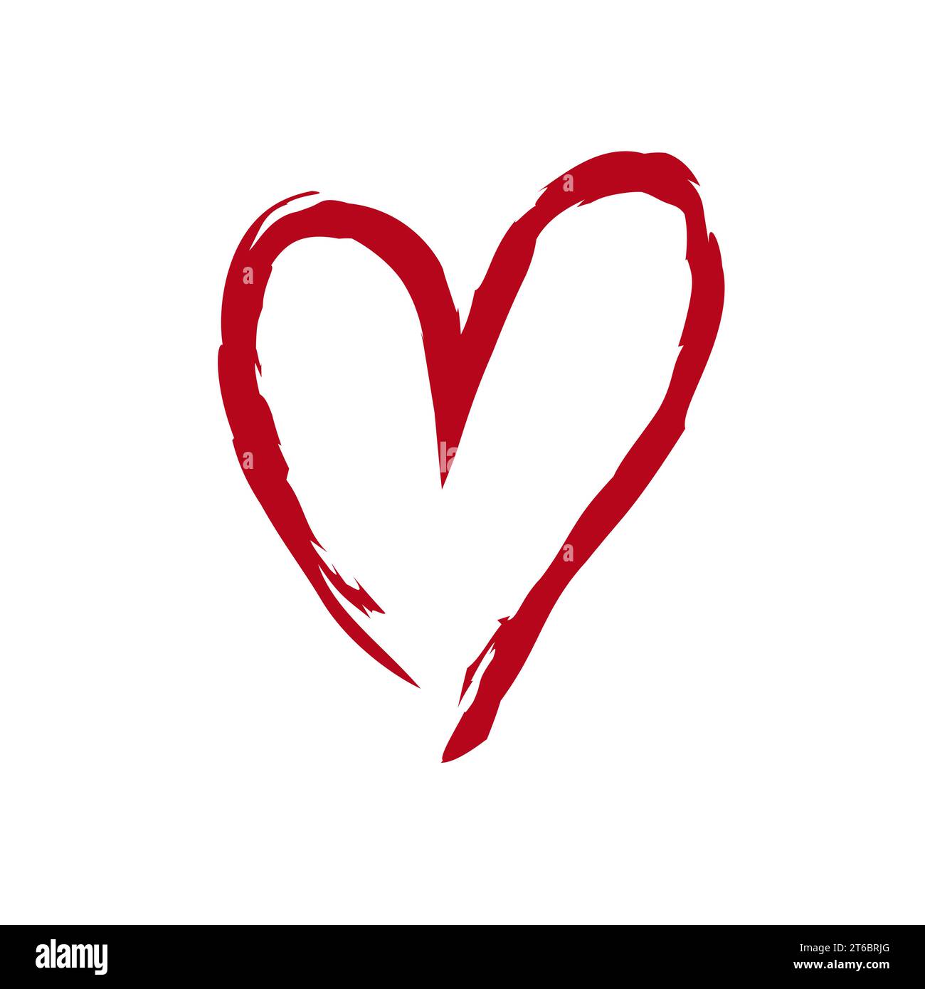 Brush stroke heart vector. Heart shape illustration. Hand drawn red ...