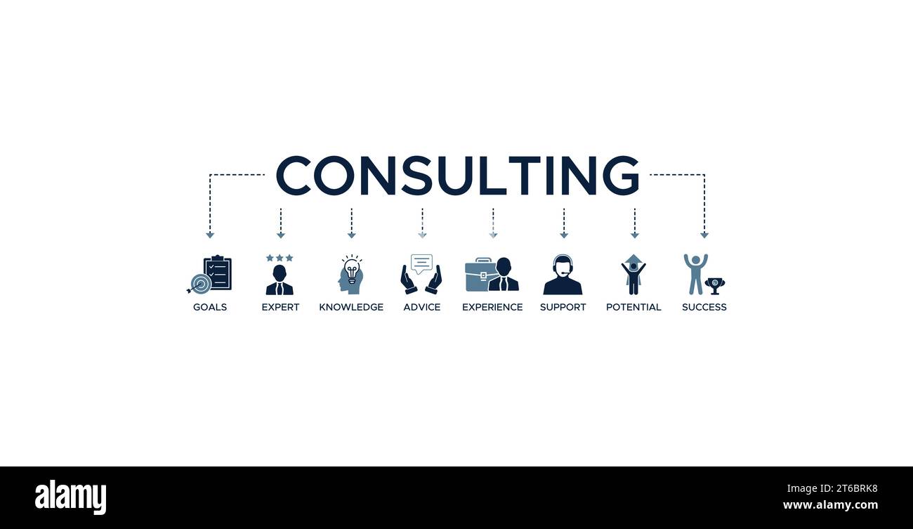 Consulting banner web icon vector illustration concept for business ...