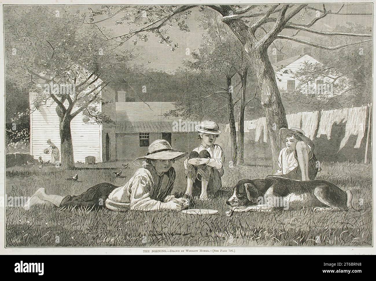 The Nooning, 1873. From periodical: Harper's Weekly, 16 August 1873 ...