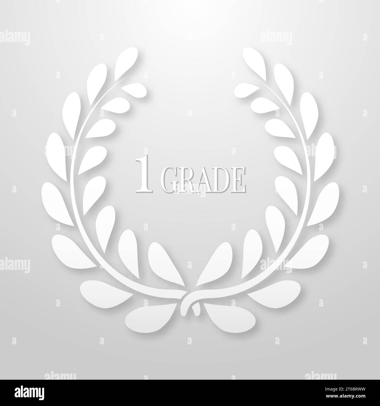 Vector illustration of 3d vintage paper laurel wreath, isolated on grey ...