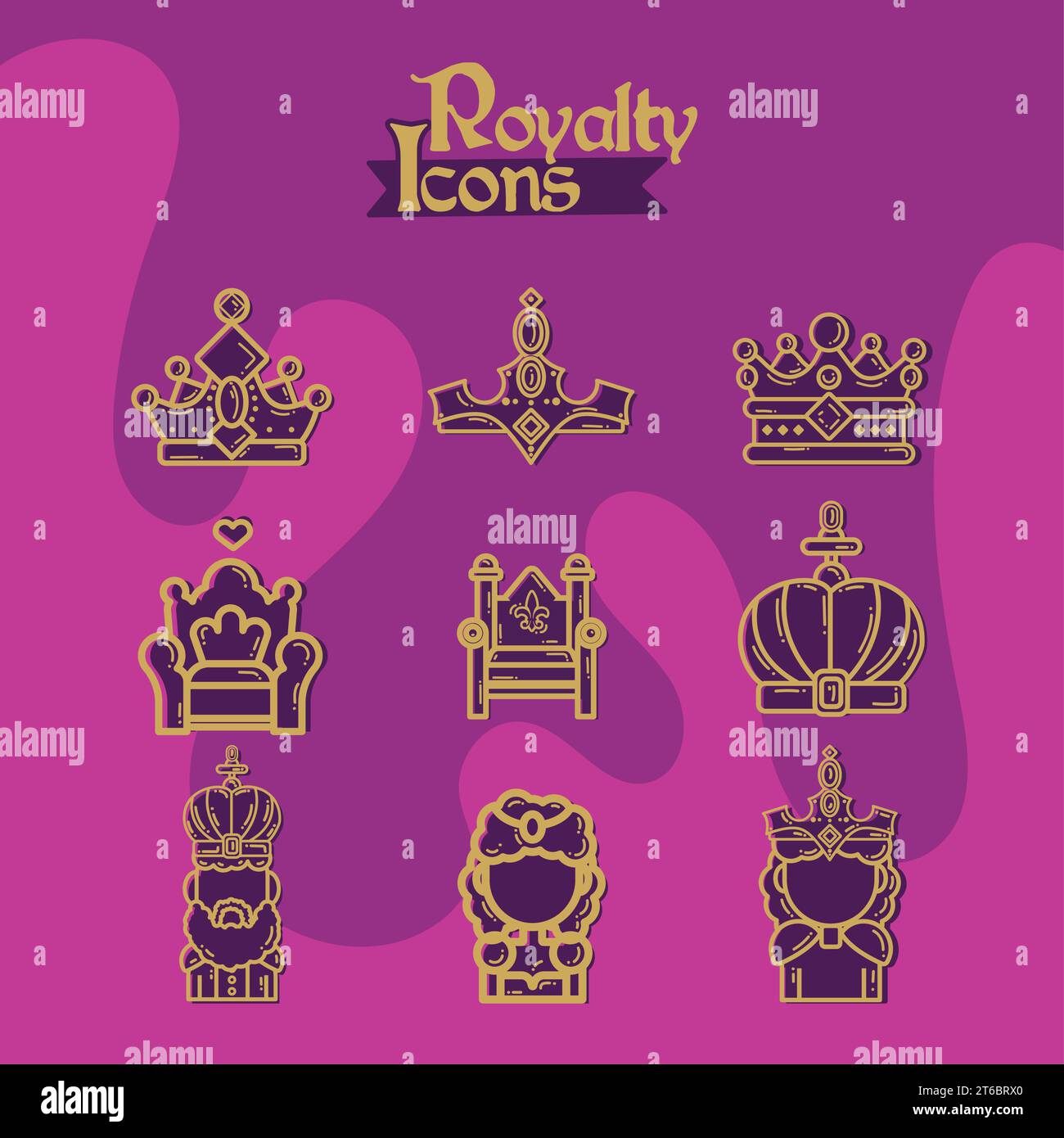 Set of royalty icons Medieval era Vector Stock Vector Image & Art - Alamy