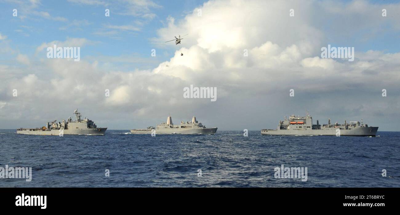 USNS Robert E. Peary (T-AKE-5) with USS Gunston Hall (LSD-44) and USS ...