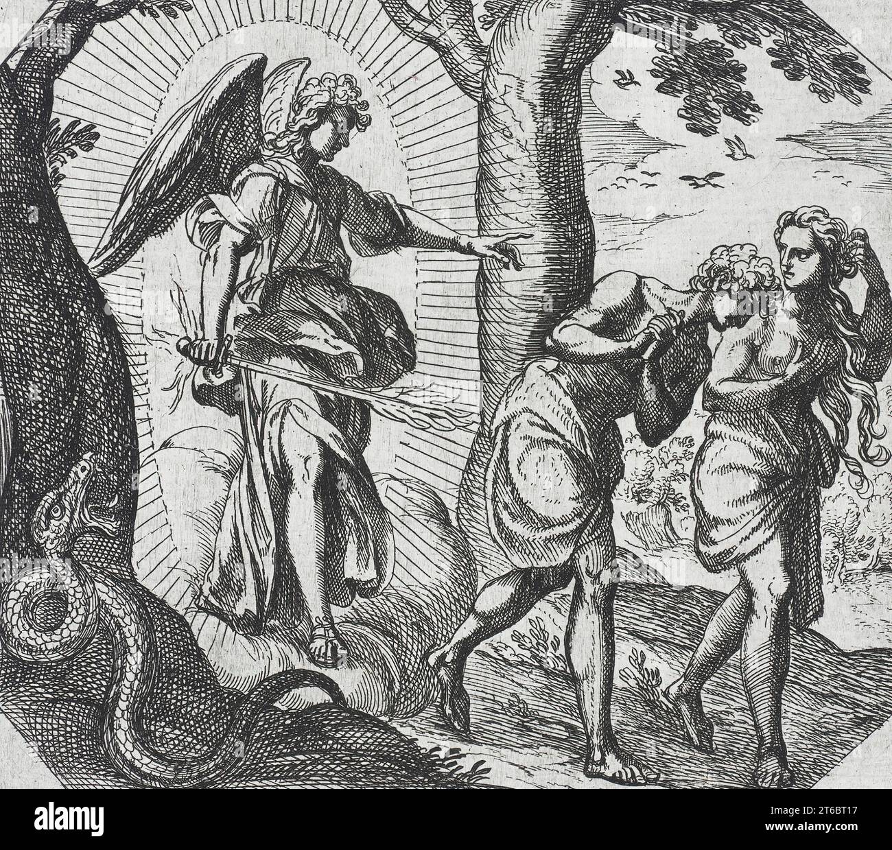 The Expulsion, 16th century. From The Creation of the World Stock Photo ...