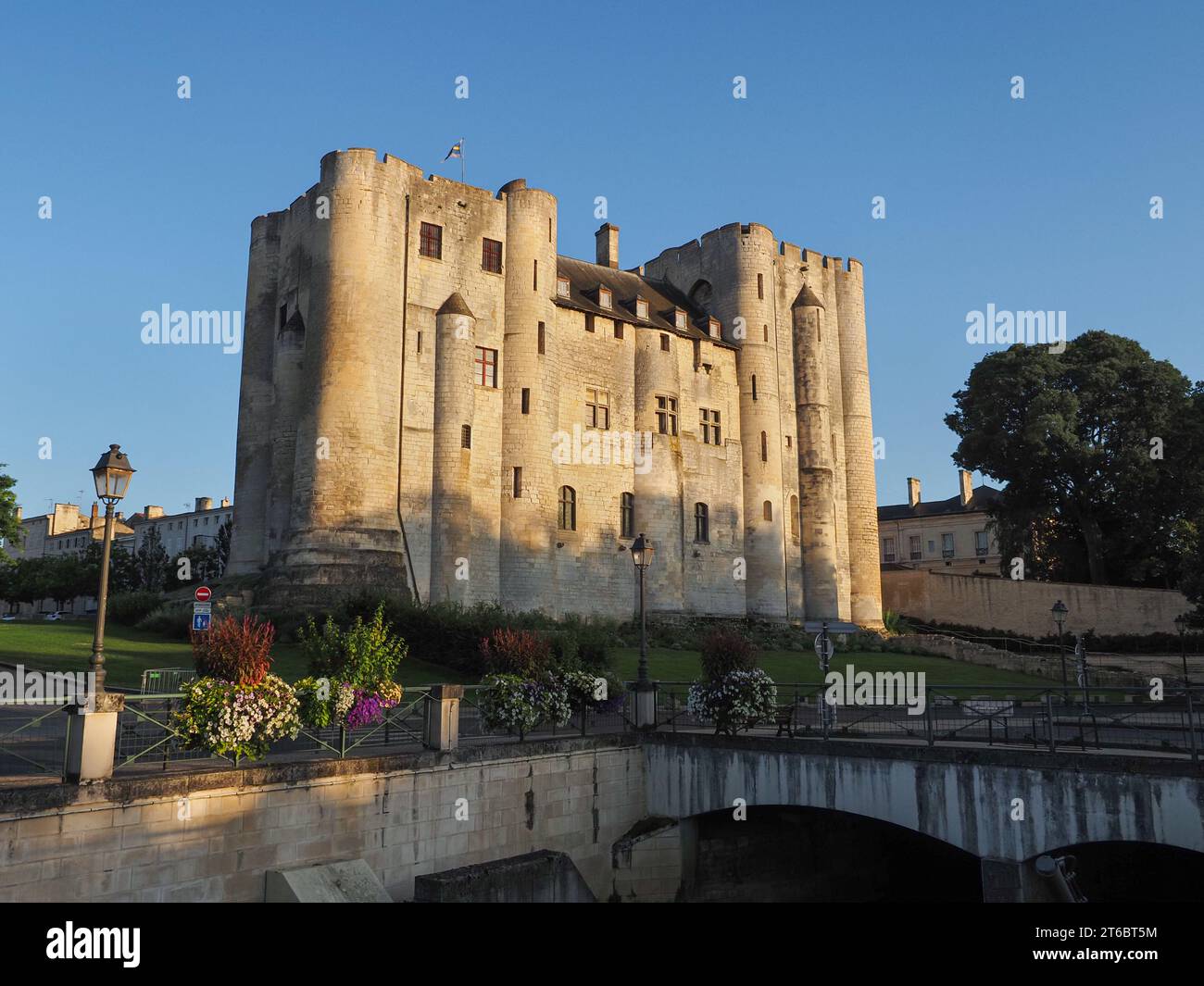 Medieval castle Donjon de Niort, massive fortress in the Niort, France ...