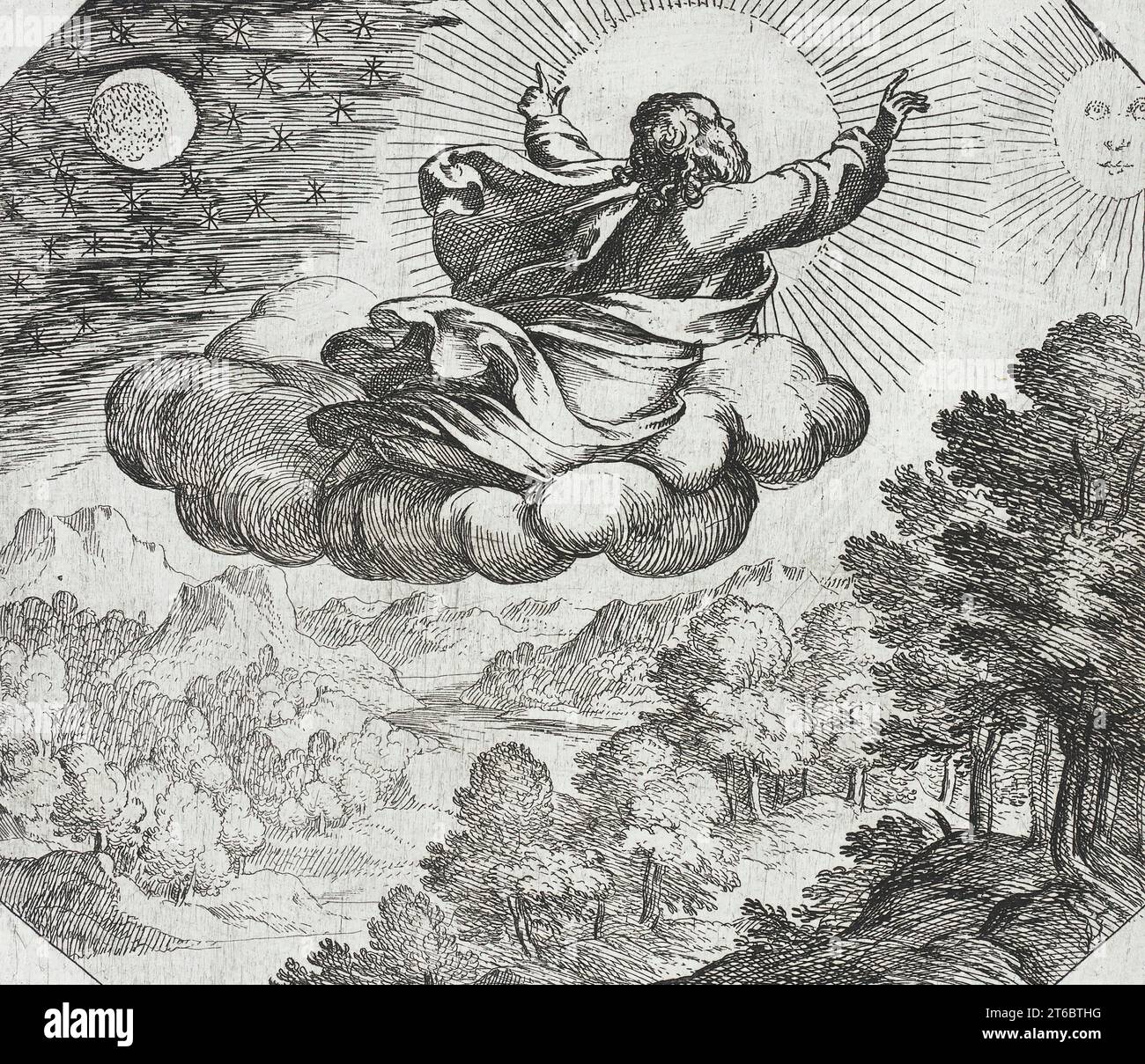 God creating the sun and the moon hi-res stock photography and images ...