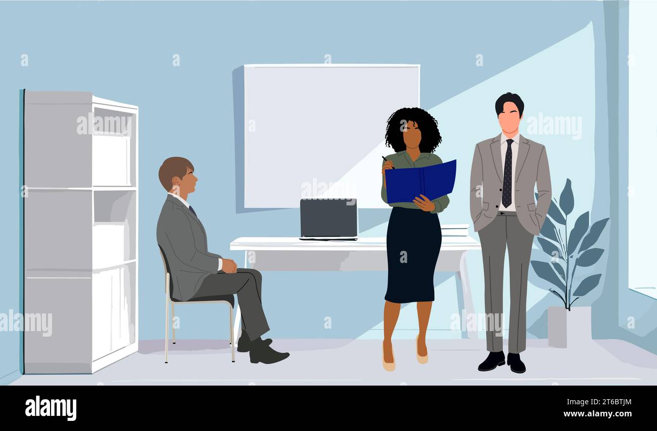 Multiracial diverse business team in modern office Stock Vector Image ...