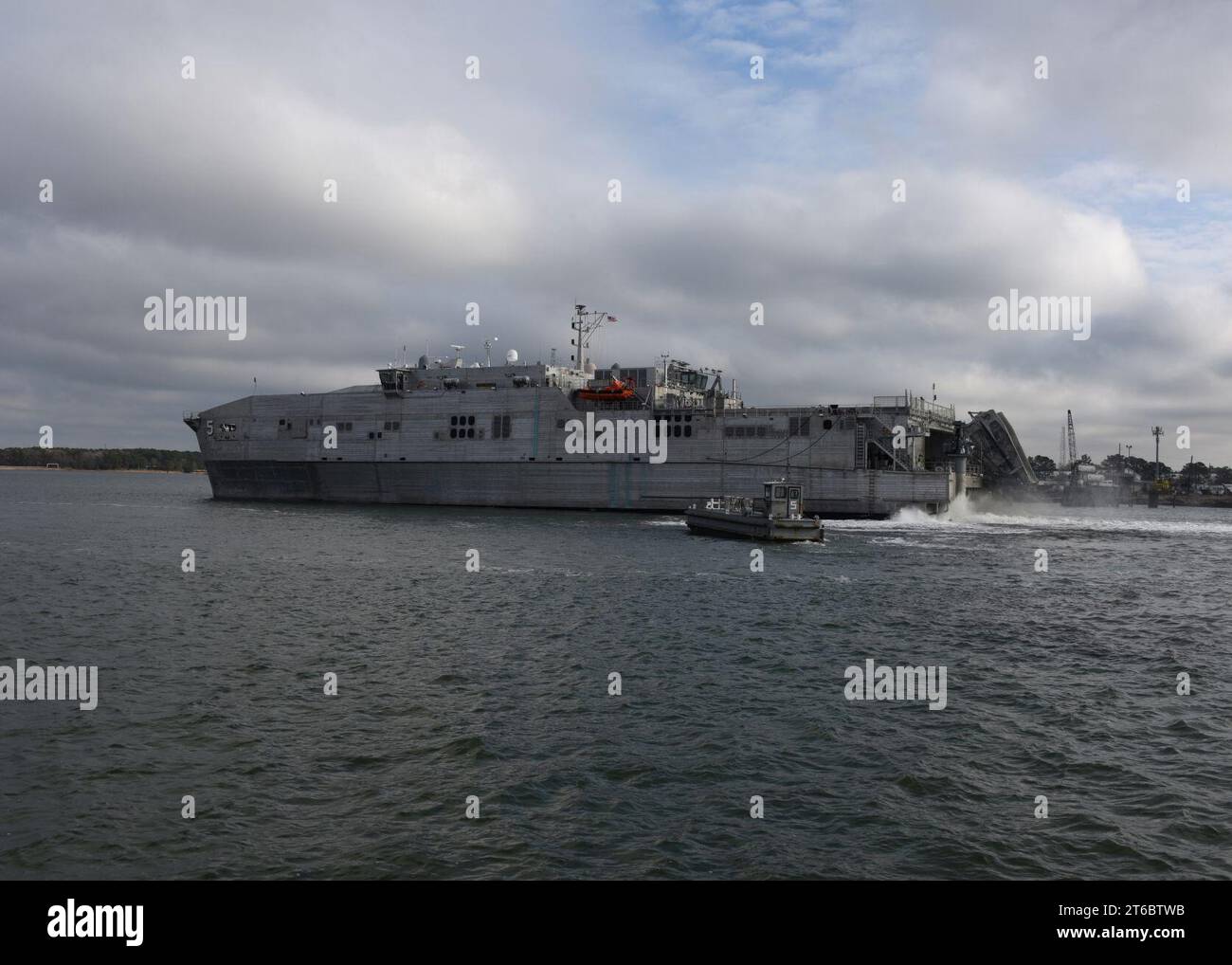 USNS Trenton (EPF-5) gets underway from Joint Expeditionary Base Little ...