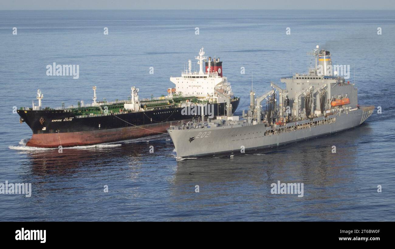 USNS Yukon (T-AO-202) and MT Empire State (T-AOT-5193) underway in the ...