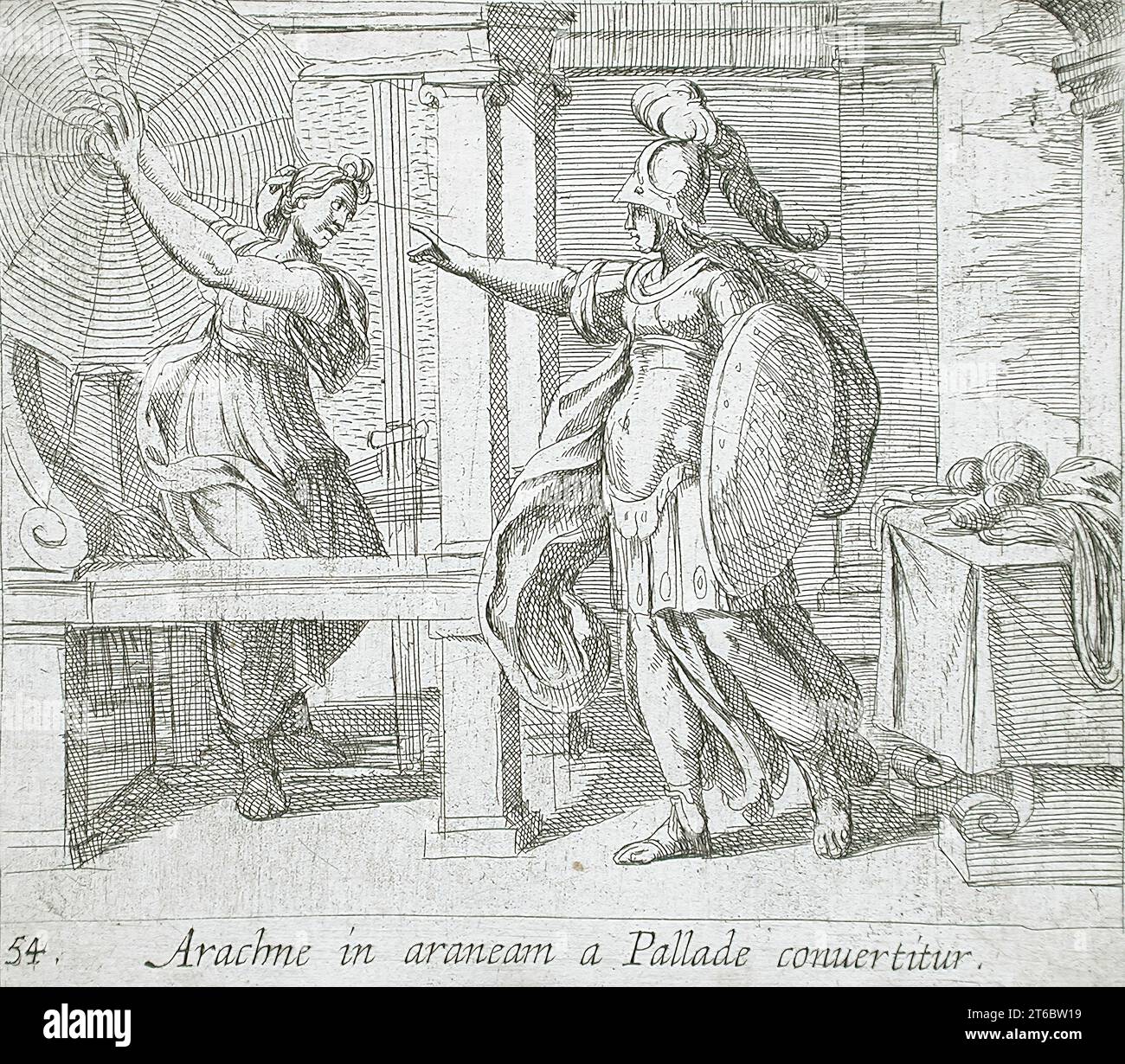 Athena Changing Arachne into a Spider, published 1606. From The ...