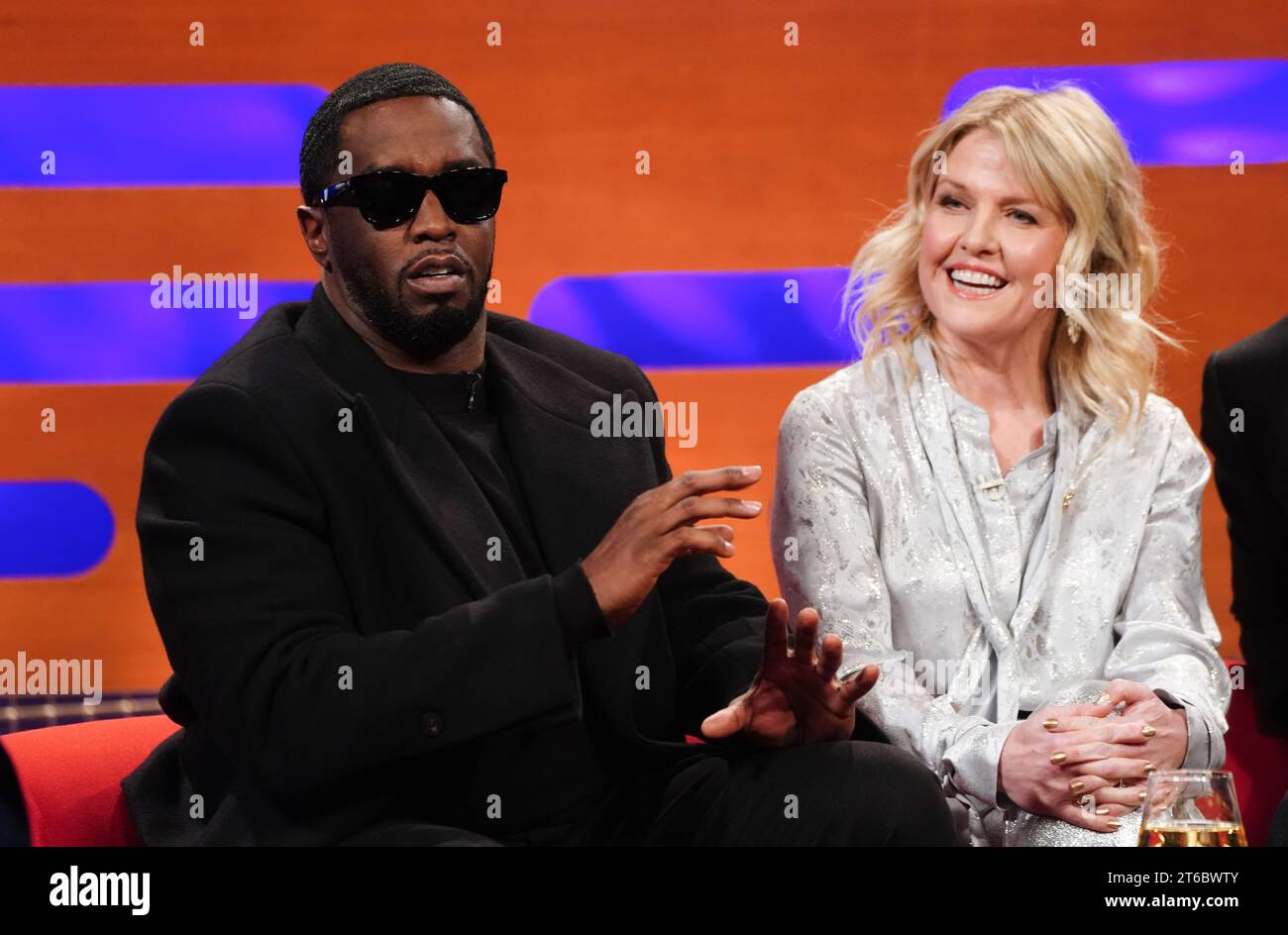 EDITORIAL USE ONLY Sean Diddy Combs and Ashley Jensen during filming ...