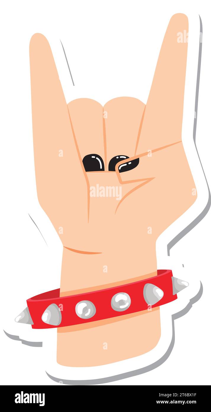 Isolated hand doing a rock gesture sticker Vector Stock Vector Image ...