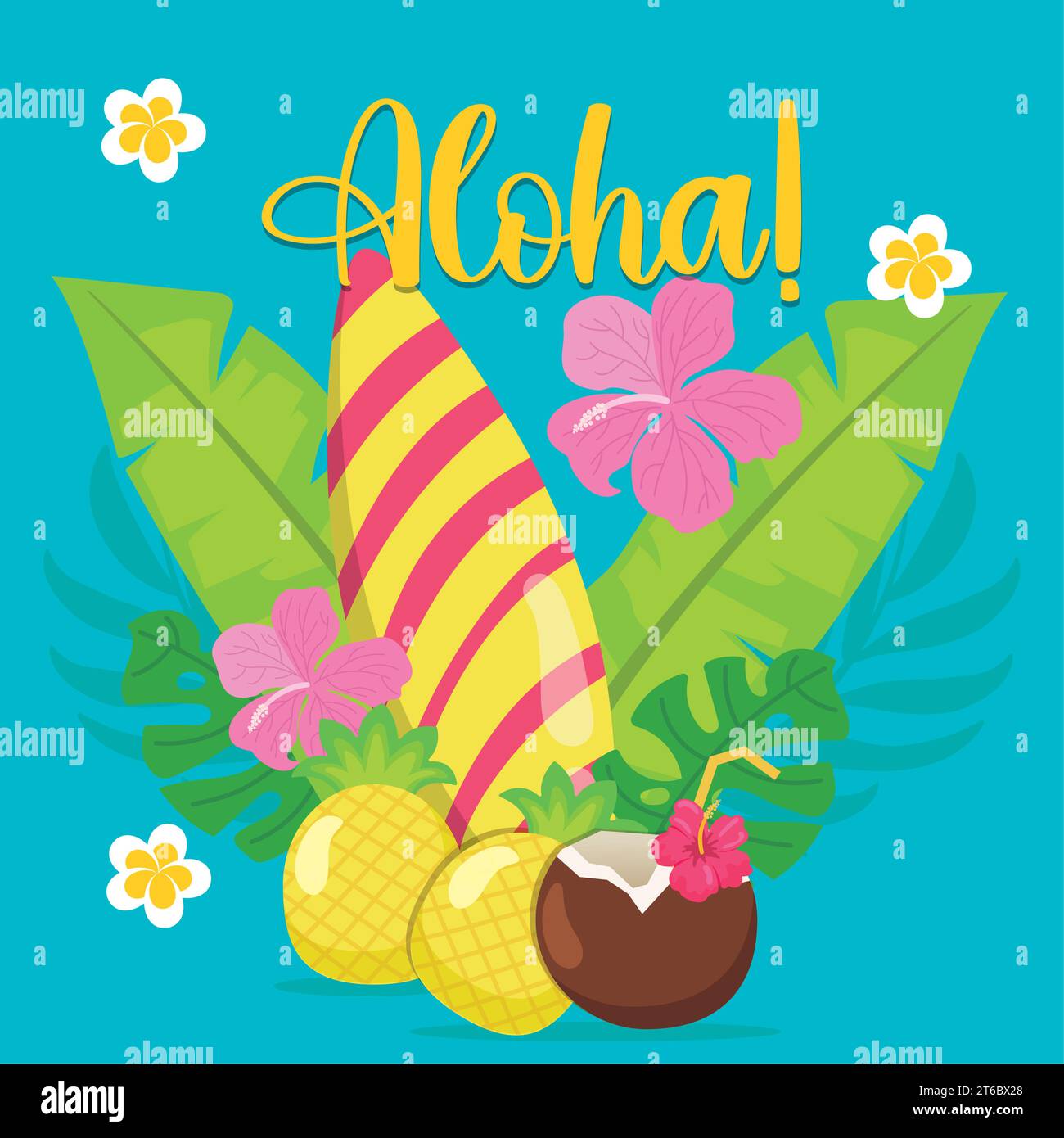 Colored tropical hawaii background Vector Stock Vector Image & Art - Alamy