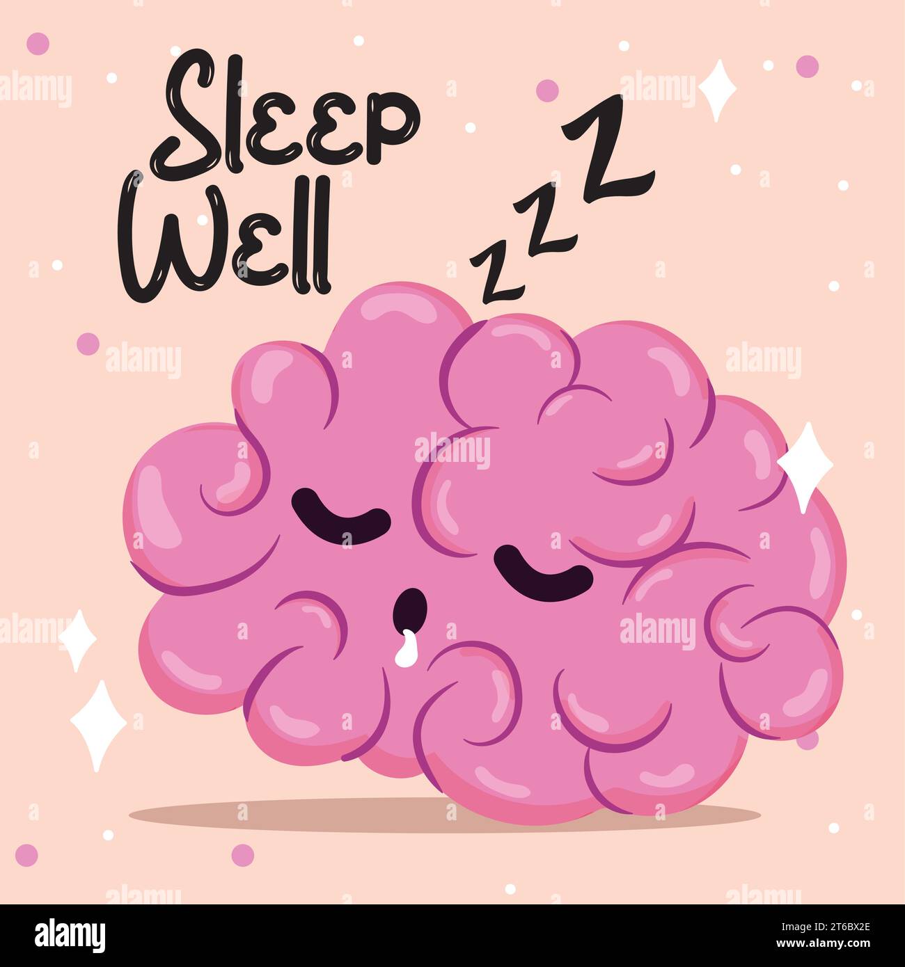 Cute asleep brain cartoon character Vector Stock Vector Image & Art - Alamy