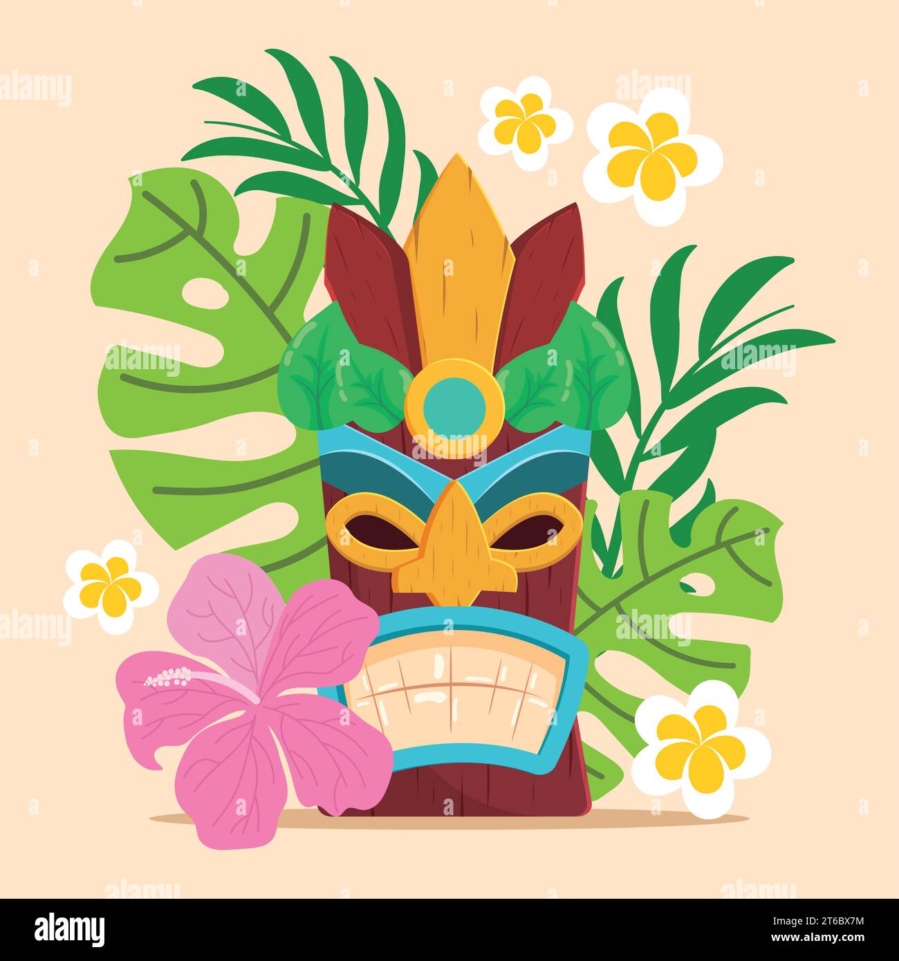 Colored tropical hawaii background Vector Stock Vector Image & Art - Alamy