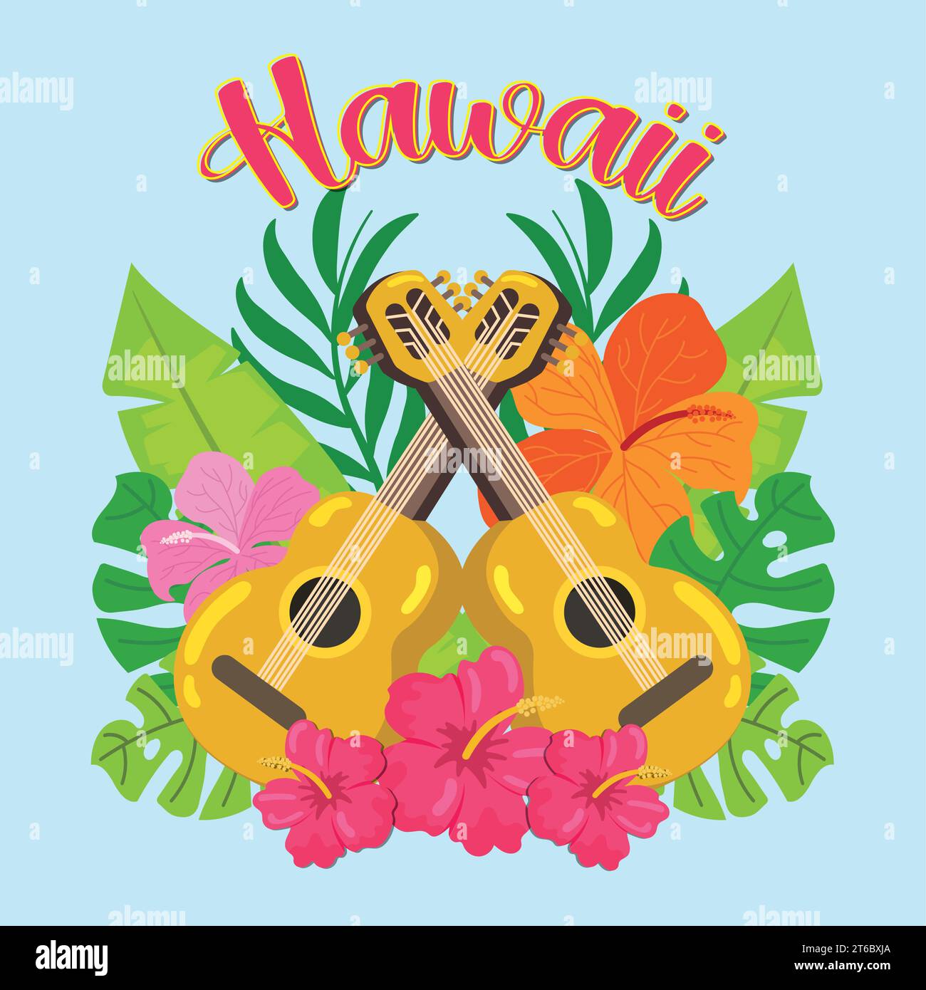 Colored tropical hawaii background Vector Stock Vector Image & Art - Alamy
