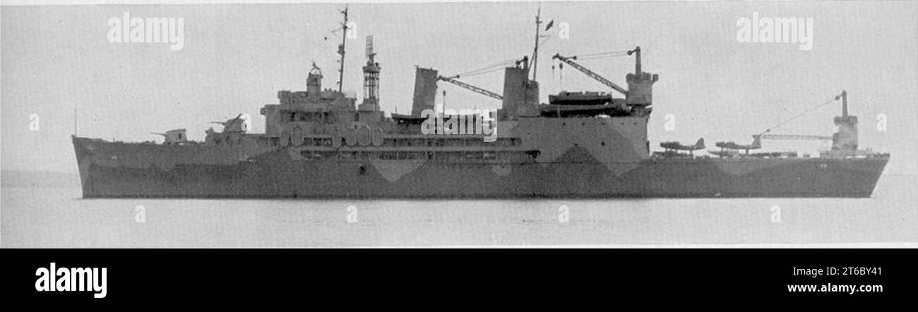 USS Albemarle (AV-5) at anchor on 5 April 1943 Stock Photo - Alamy