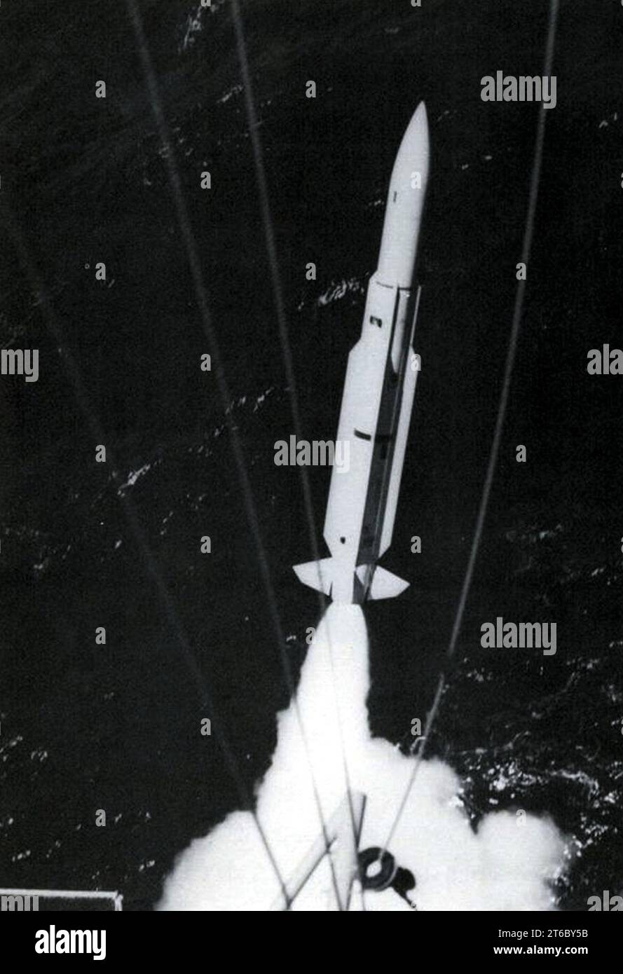 USS Albany (CG-10) launches a RIM-66 Standard missile, circa in 1977 ...
