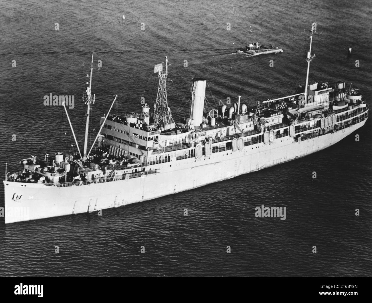 USS Alcor (AD-34) off the Norfolk Naval Shipyard on 5 January 1945 ...